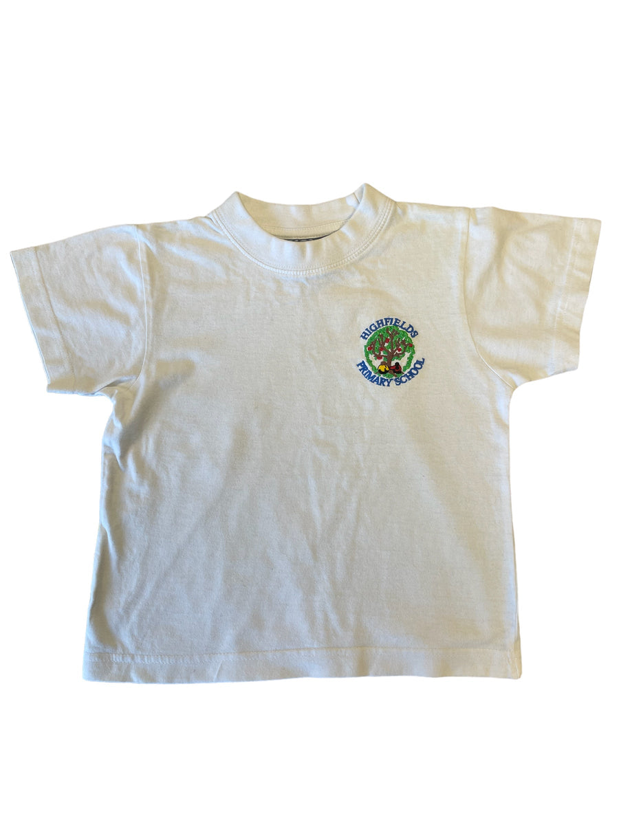 Highfields Primary School Logo White T-Shirt - Preloved – Growth Spurtz